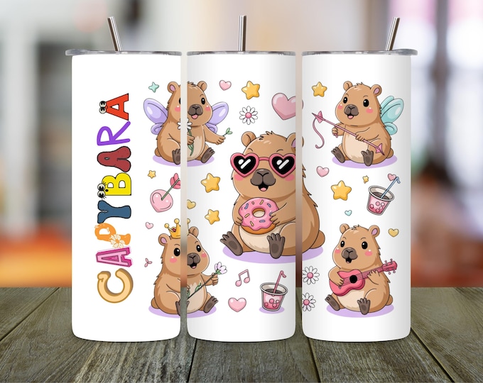 Sublimation TUMBLER WRAP, Cute Capybara, Adorable Capybaras, Capy Lover ...