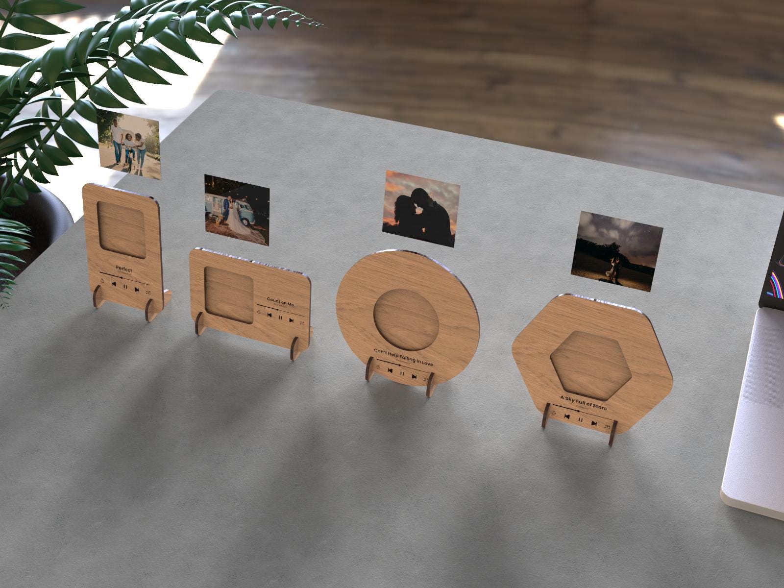 4 Music Plaque Laser Cut Templates – Spotify Style Song Frame SVG & DXF ...