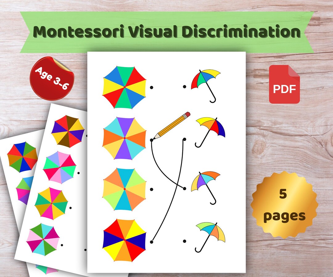 Umbrella Color Matching Activity for Kids | Montessori Visual ...