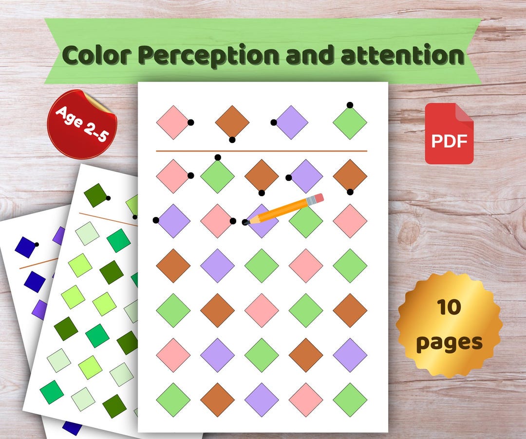 Color Matching Game: Visual Memory & Attention Activity (PDF Download ...