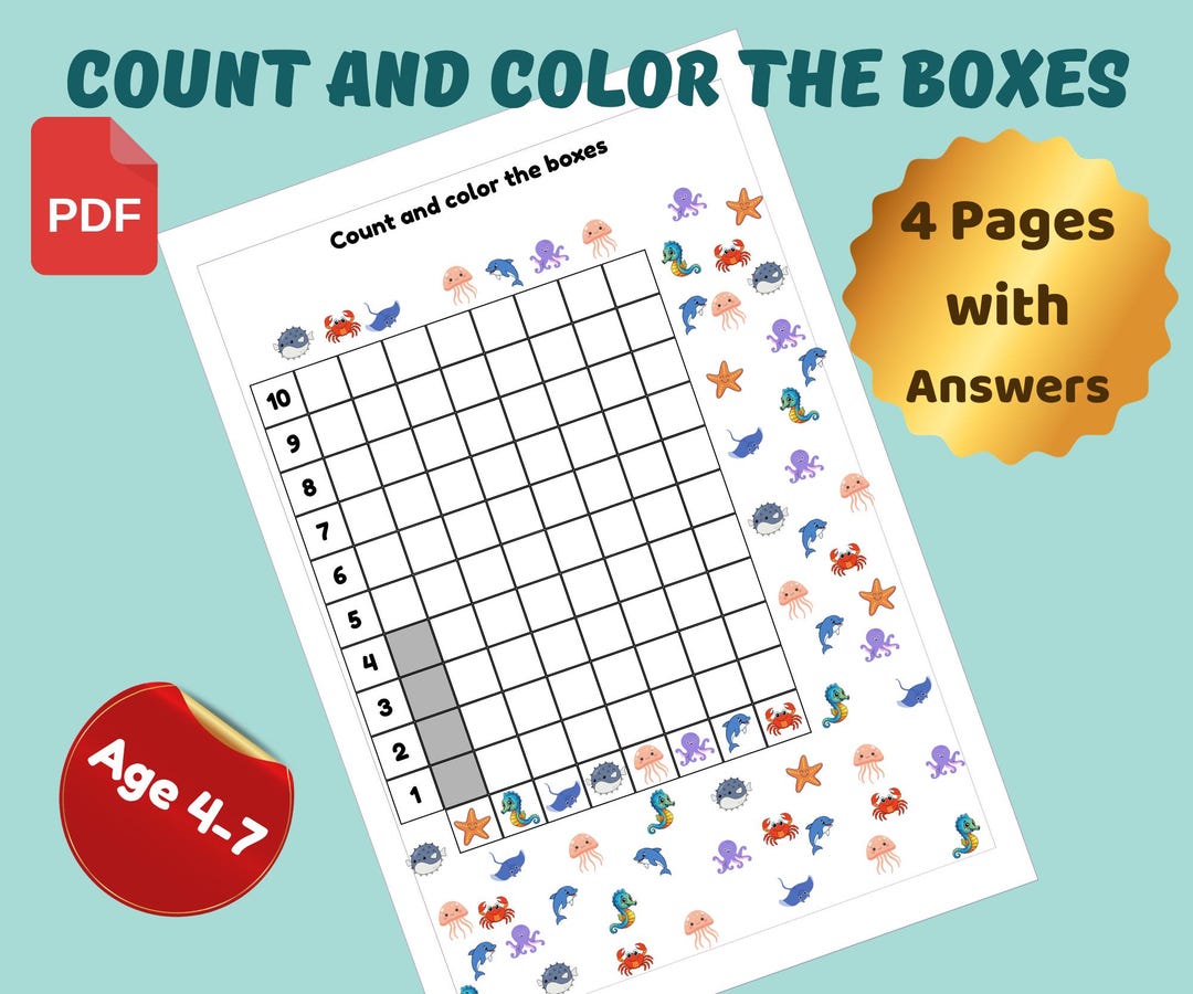 Ocean Animals Counting & Coloring Worksheets – Kids Printable With ...