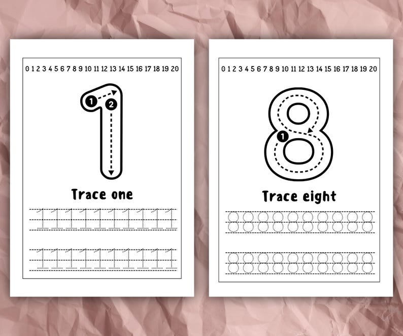 Number Tracing Worksheets 0–20 for Kids – Printable Math Tracing ...