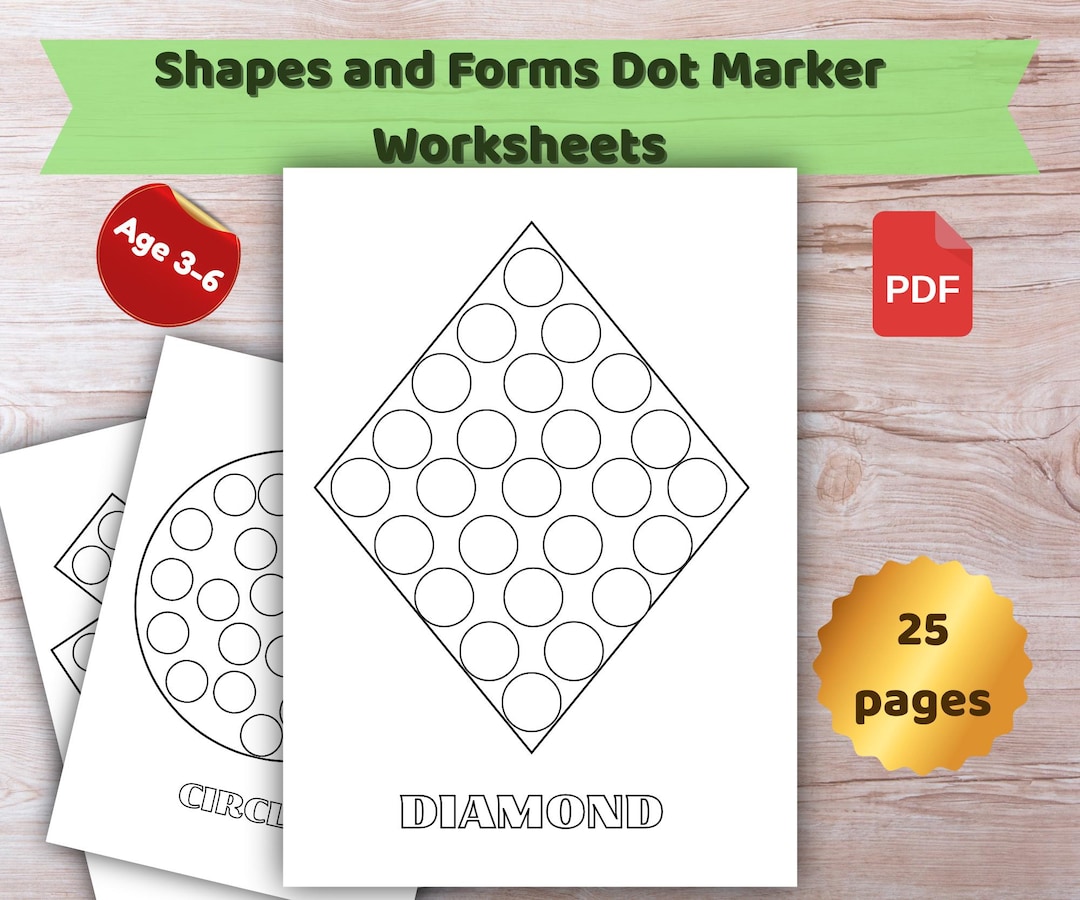 25 Shapes & Fun Forms Dot Marker Worksheets | Printable Do a Dot ...