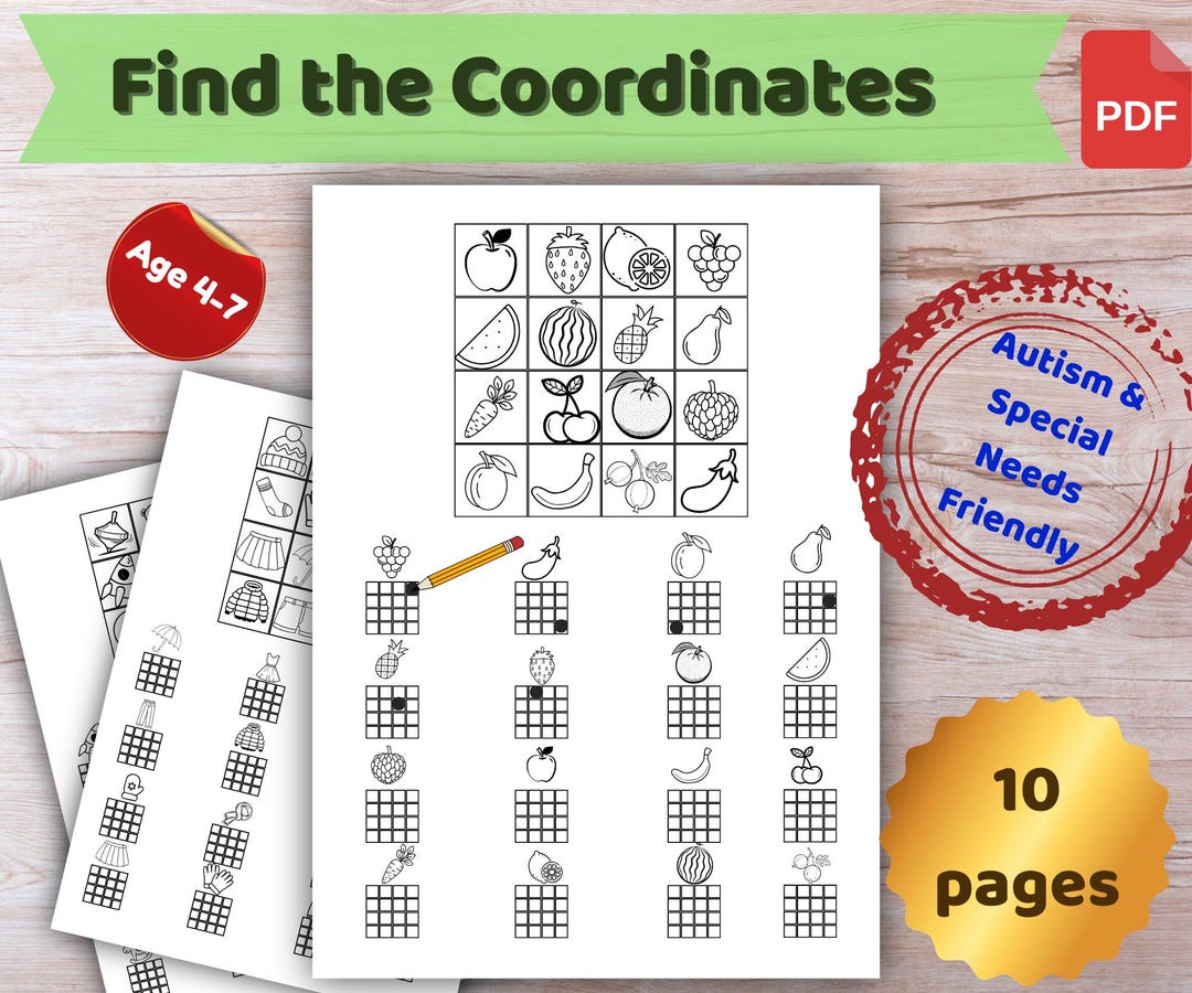 Find the Coordinates Worksheets, Spatial Awareness Activities ...