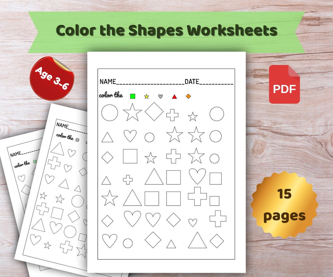 Color the Shapes Arbeitsblätter | Formen und Farben lernen | Vorschule ...