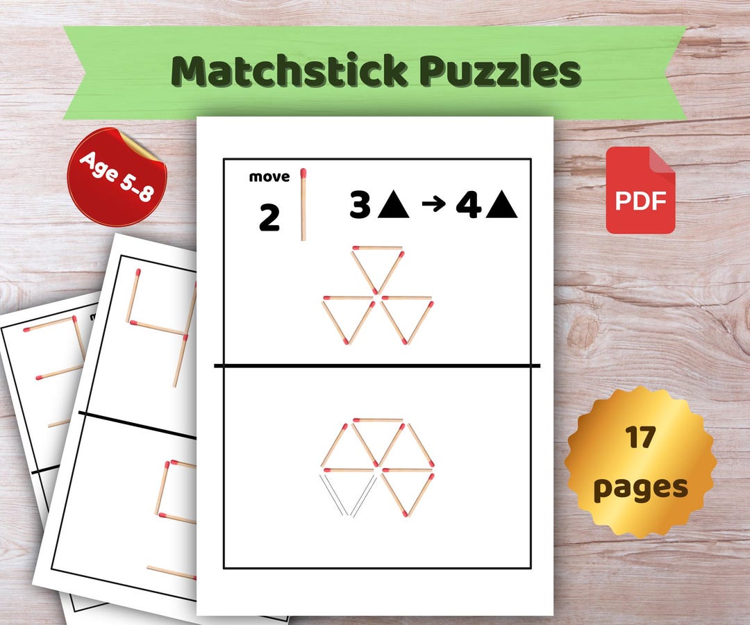 Matchstick Puzzles for Kids | Move, Add & Remove Matches | 17 Logic ...