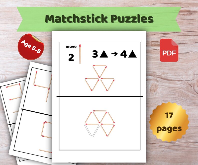 Matchstick Puzzles for Kids | Move, Add & Remove Matches | 17 Logic ...