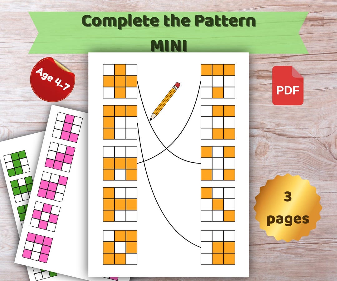 Printable Logic Game “complete the Pattern” – Shape Matching Worksheets ...