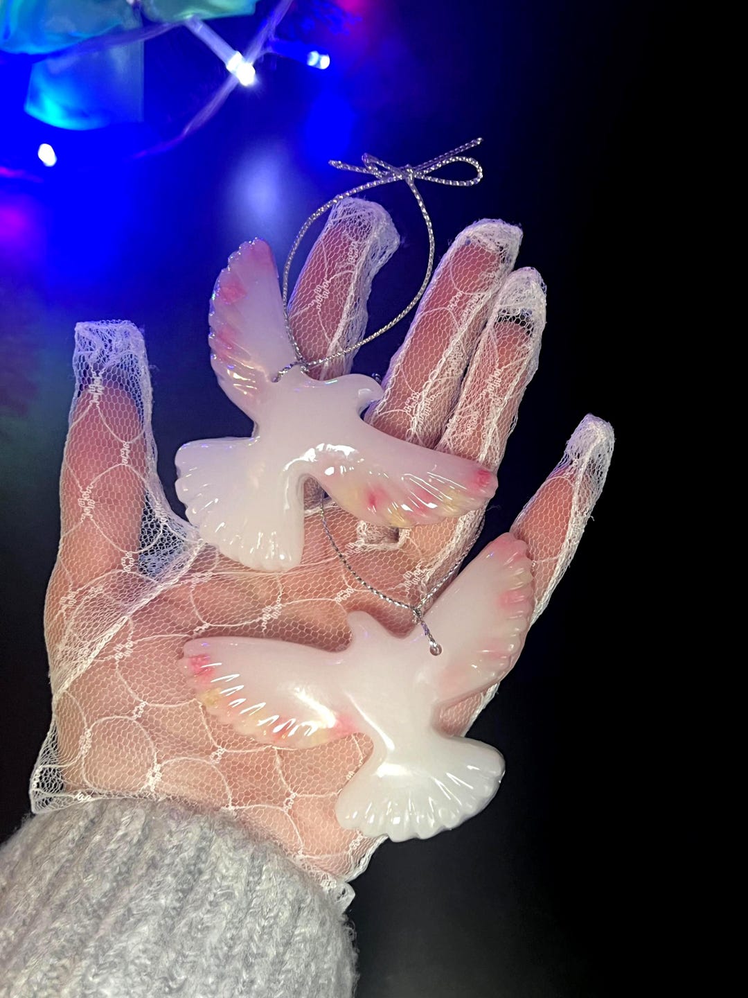 Friendship Doves | Two Turtle Doves Ornament | Handmade Resin Doves ...