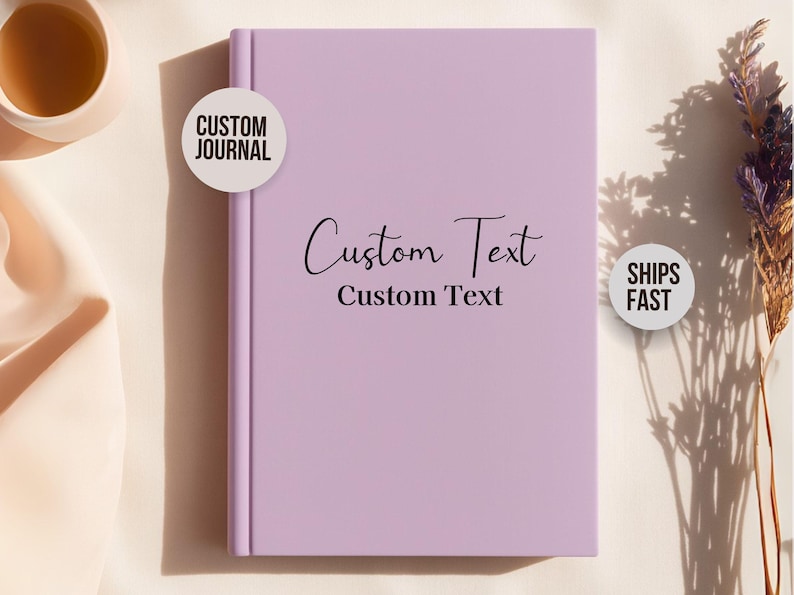 Custom Text Journal: Matte Hardcover Personalized Notebook for Women - Etsy