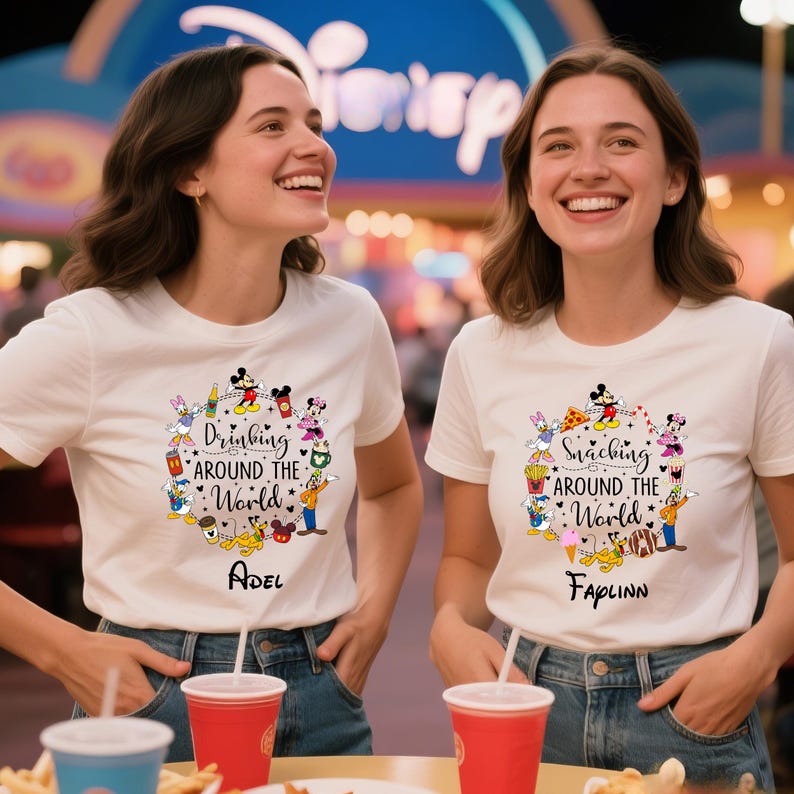 Custom 2026 Drinking and Snacking Around World Shirt, Disney Epcot ...