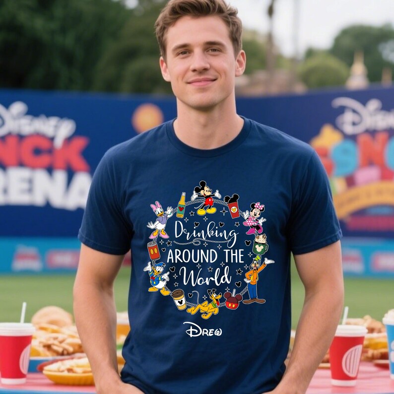 Custom 2026 Drinking and Snacking Around World Shirt, Disney Epcot ...