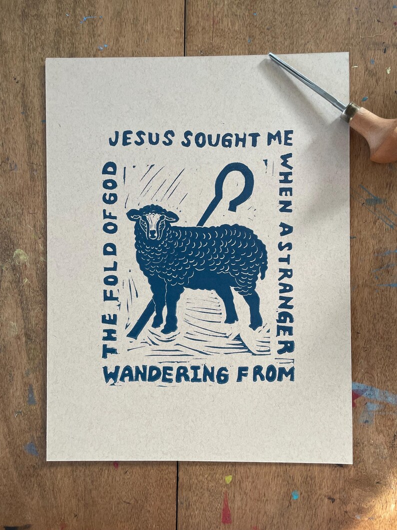 Come Thou Fount, Linocut Print, Hand-printed Original - Etsy