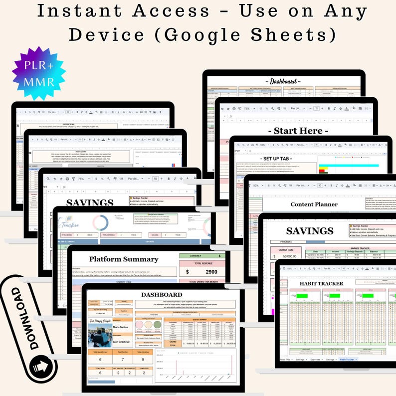 Ultimate Google Sheets Planner & Tracker Bundle | 11 Editable Templates ...
