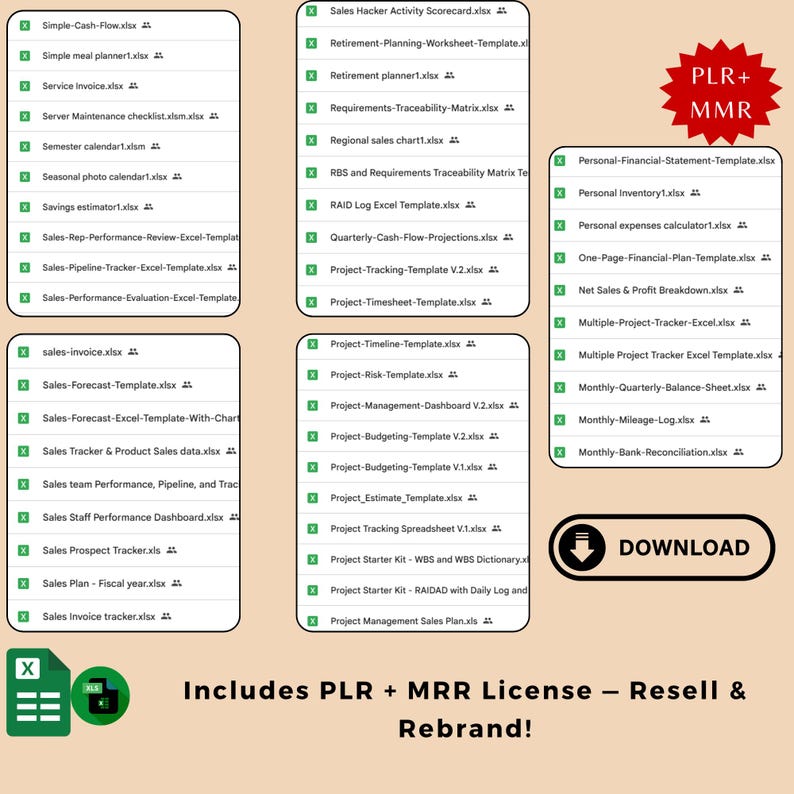 200+ Excel & Google Sheets Templates Bundle | Finance, Sales, Project ...