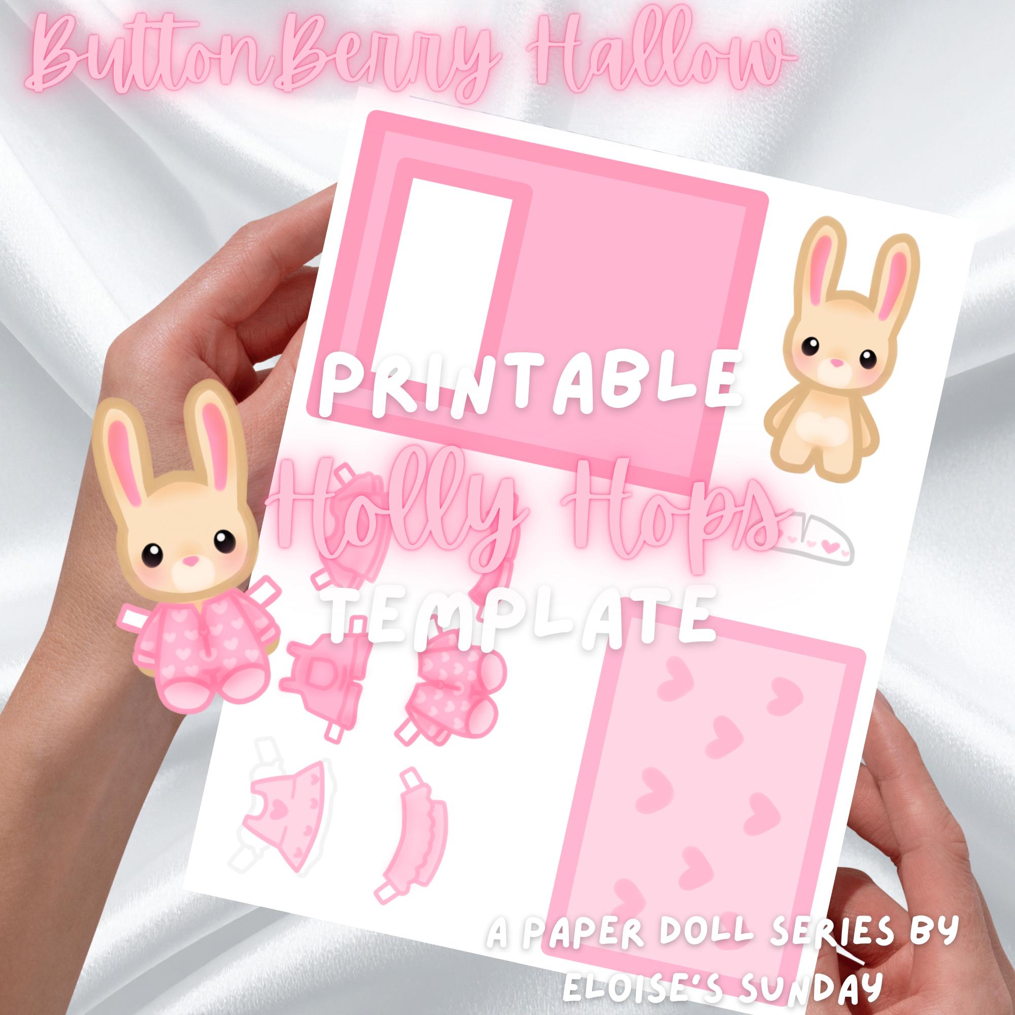 Paper Doll | Buttonberry Hallow Holly Hops | Nap Time Baby Bunny - Etsy