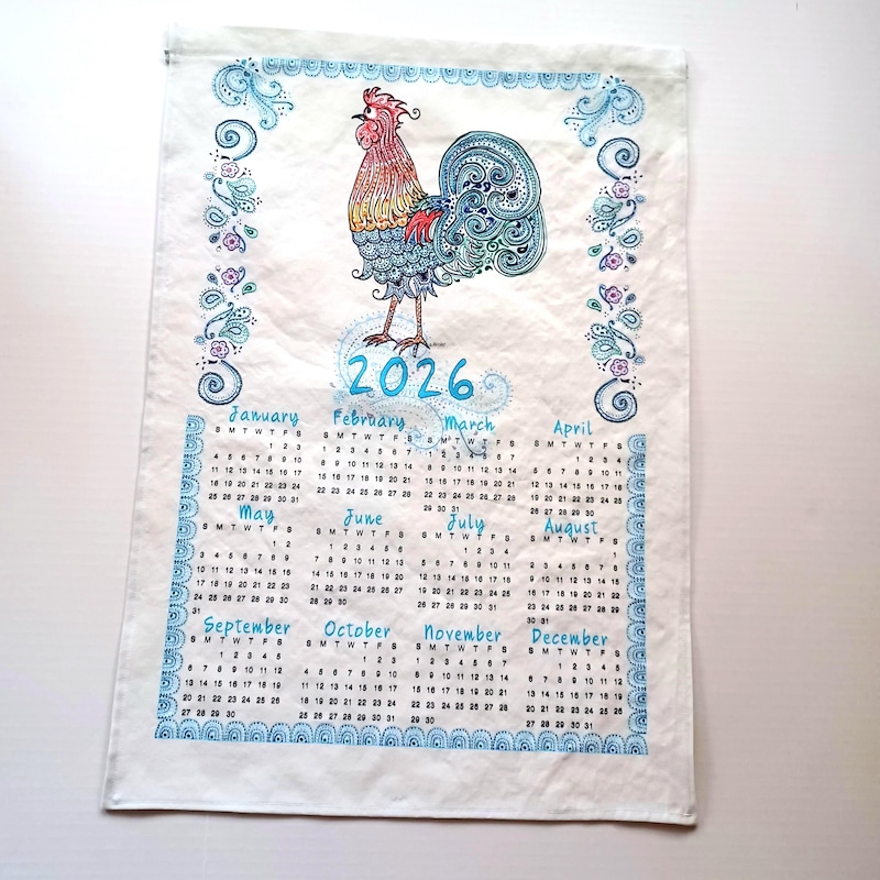2026 Linen Calendar Towel - Etsy