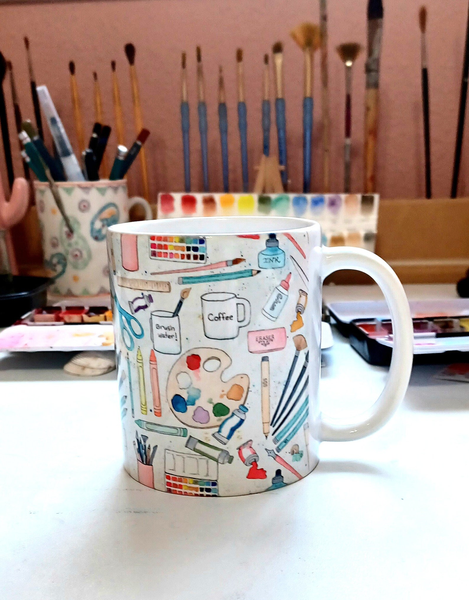 Artist Tools Coffee Mug Tea Mug 11 Oz. Ceramic Made to Order - Etsy
