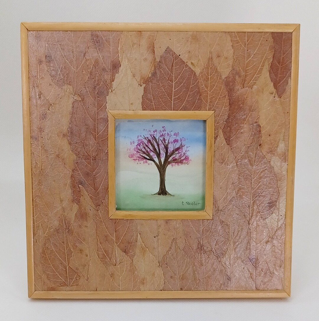 Tree Mini Painting Original Watercolor in Reclaimed Wood Frame With ...