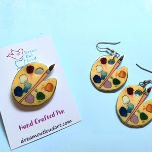 Artist Palette Pin/brooch Original Art Handmade Accessories Shrink ...