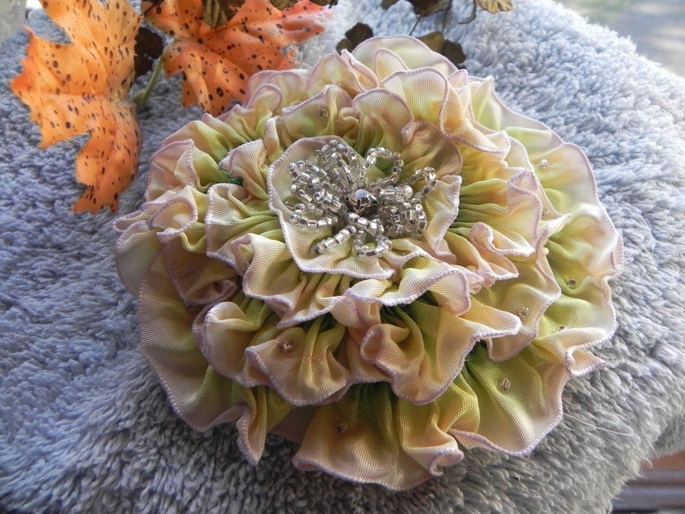 French Ombre' Ribbon Pale Pink to Green, Enchanting Millinery Appliqué ...