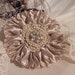 EDWARDIAN SILK RIBBONWORK Flower, Champagne Silk Wedding Hair Clip ...