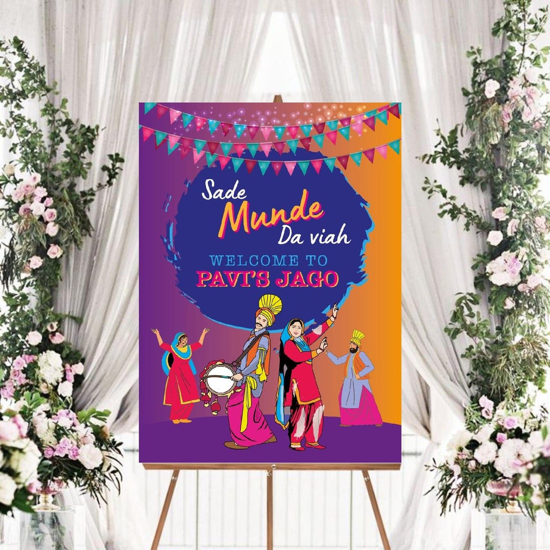 Jago Welcome Board - Punjabi Wedding Signs - Etsy