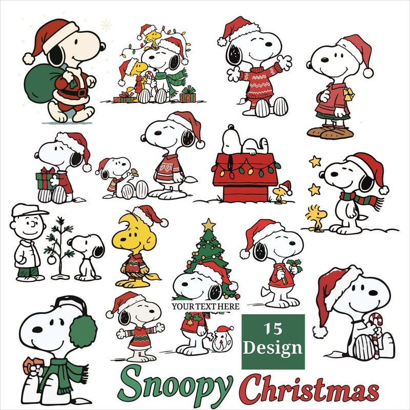 Peanuts Christmas Clipart - Etsy