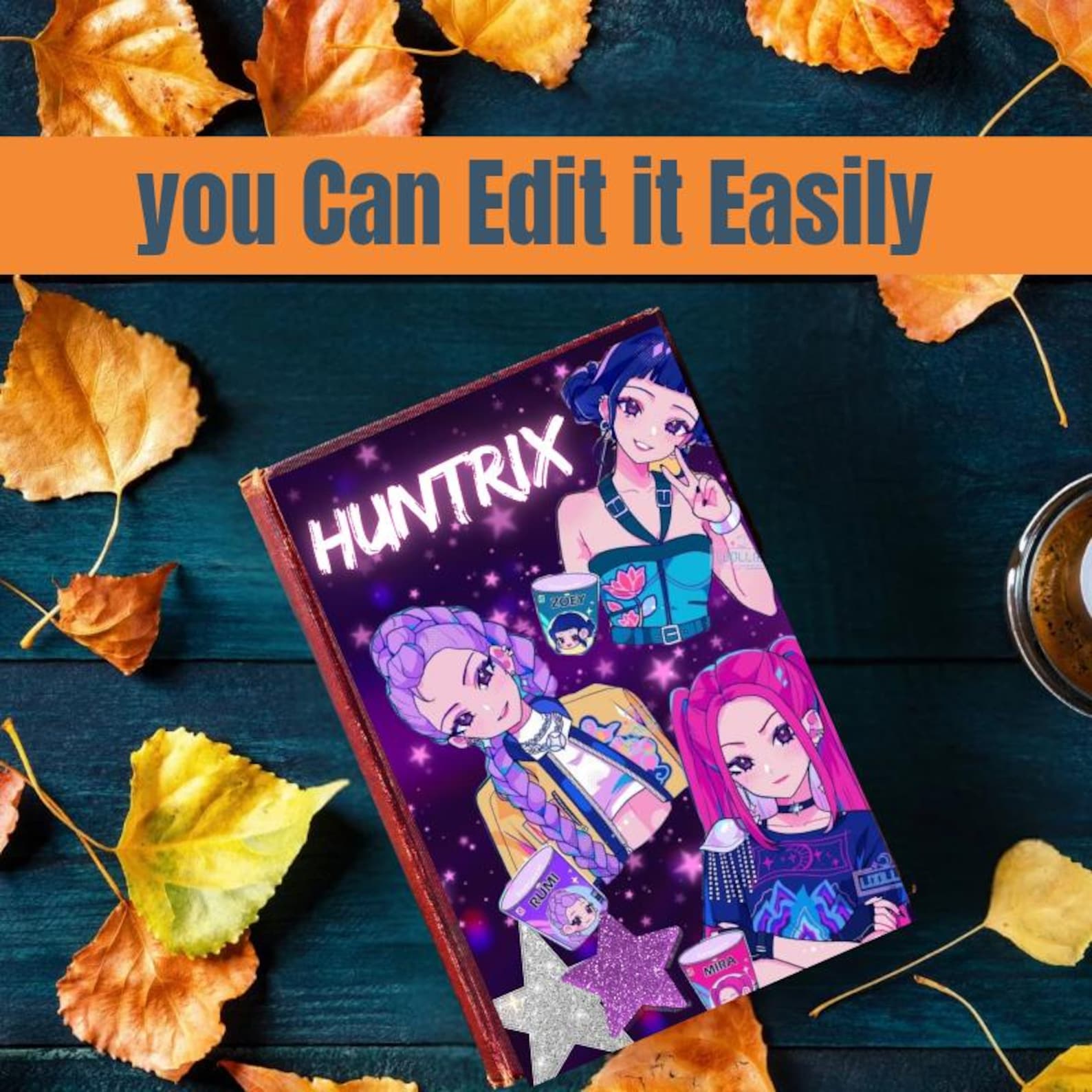 Kpop Demon Hunter Notebook Cover | Anime Huntrix Printable (PNG, JPG ...