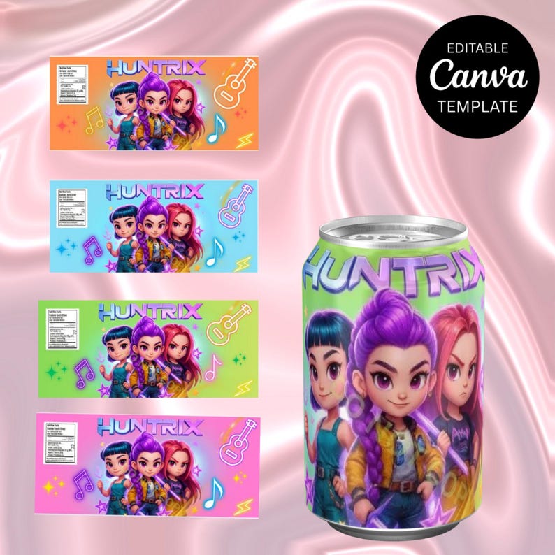 Huntrix Soda Can Labels | Kpop Demon Hunters, Rumi Mira Zoey (editable ...