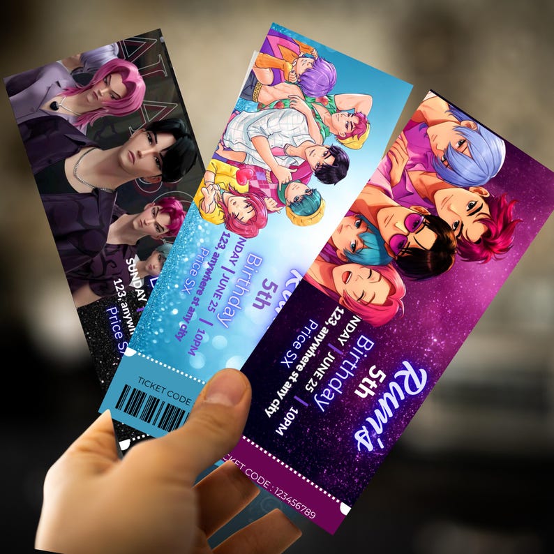 Editable Kpop Demon Birthday Ticket | Concert Style Invitation - Etsy