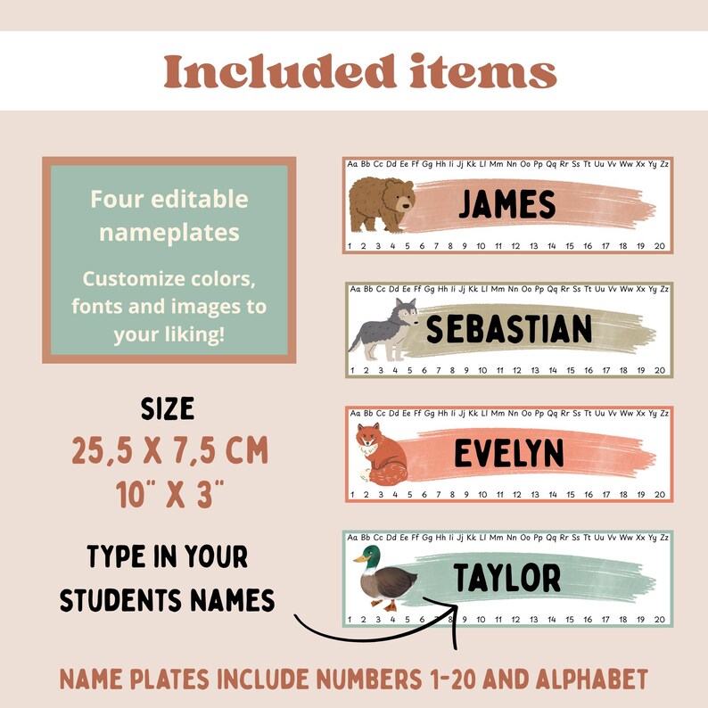 Modern Boho Classroom Desk Name Plates - Etsy