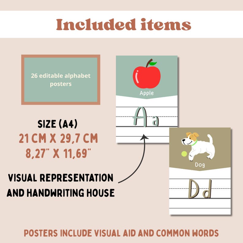 Alphabet Posters Modern Boho for Classroom - Etsy
