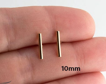 Gold Bar Earrings Bar Earrings Line Earrings Gold Studs | Etsy