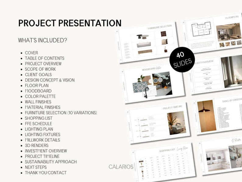 Interior Design Project Presentation Template | Interior Design Client ...