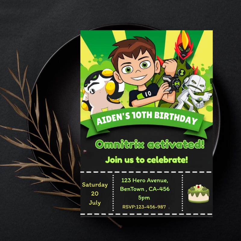 Ben10 Invitation - Etsy