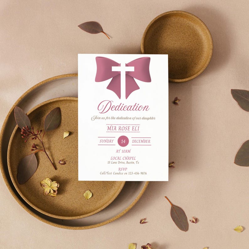 Dedication Invitation, Printable Child Dedication Invitation Template ...