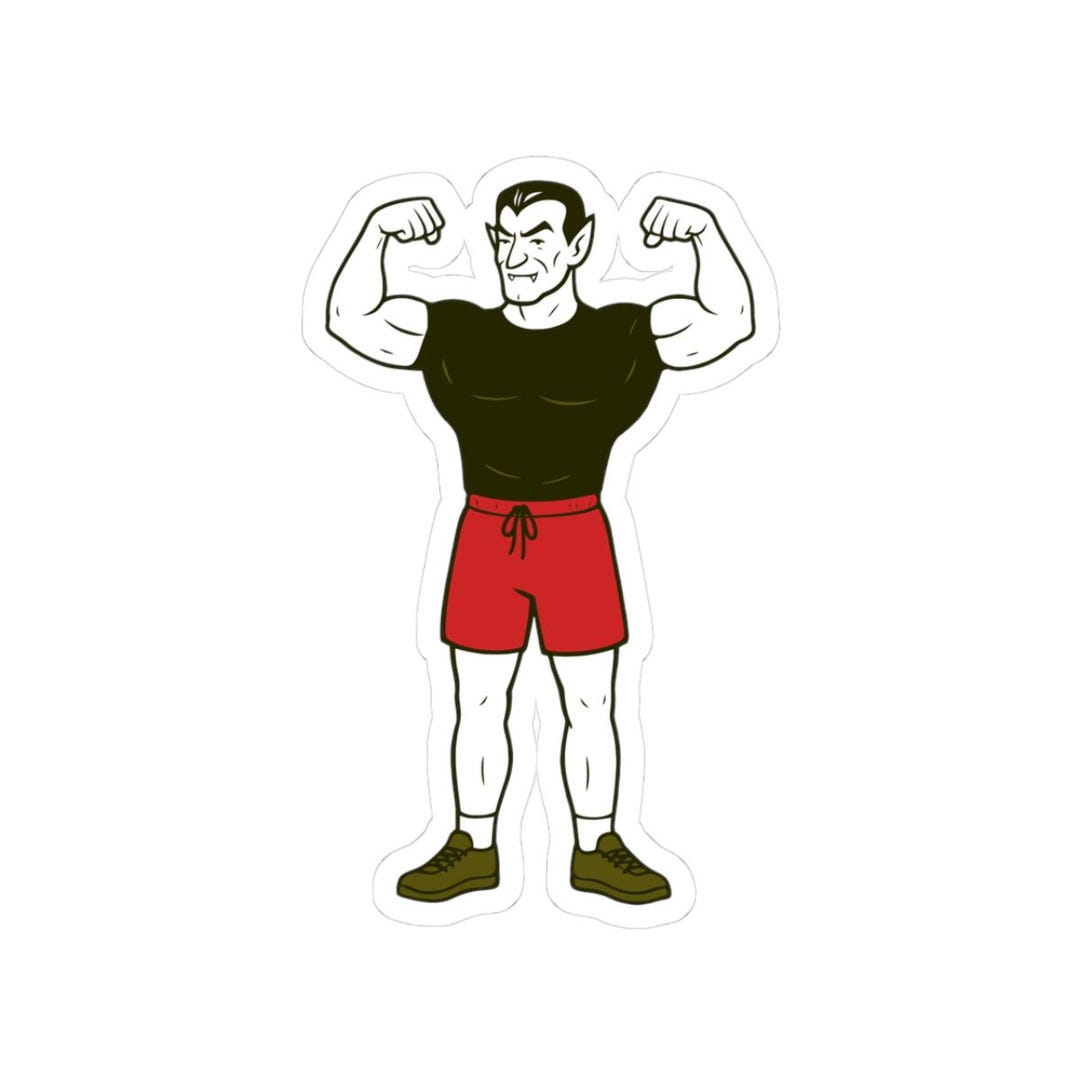 Muscle Dracula Kiss-cut Sticker: Funny Gym Decor, Laptop Decal - Etsy