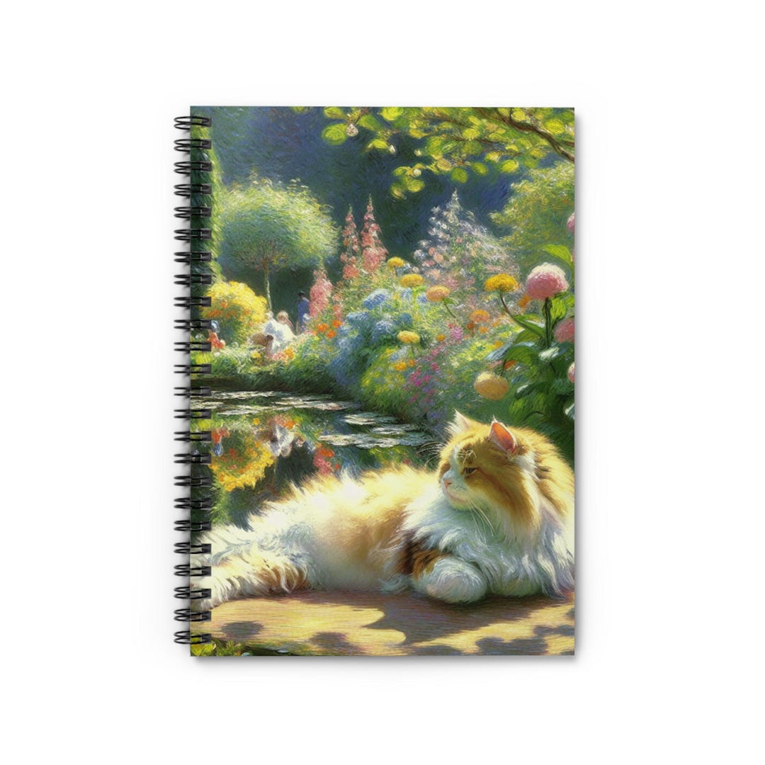Cat Notebook - Monet Style, Artist Journal, Kitten Diary, Cute Notepad ...