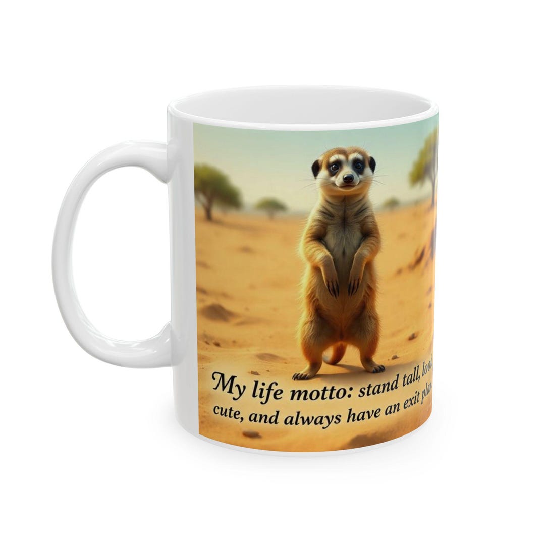 Meerkat Ceramic Mug, Cute Animal Coffee Cup, Wildlife Lover Gift ...