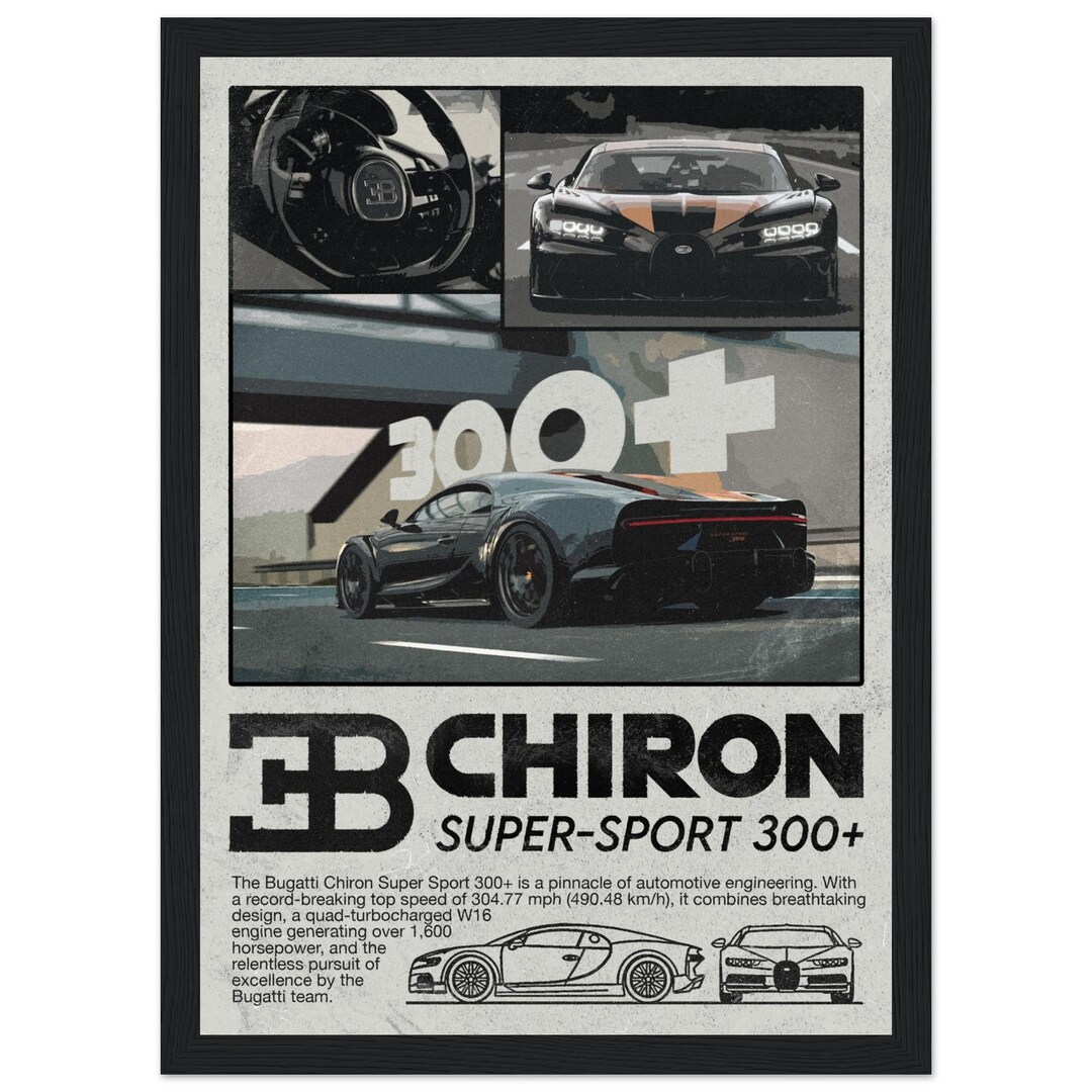 Bugatti Chiron Super-sport 300+ (version 1) - 4 Frame Options - Etsy