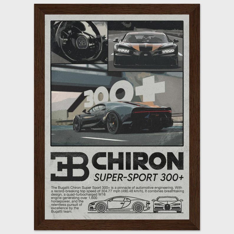 Bugatti Chiron Super-sport 300+ (version 1) - 4 Frame Options - Etsy ...