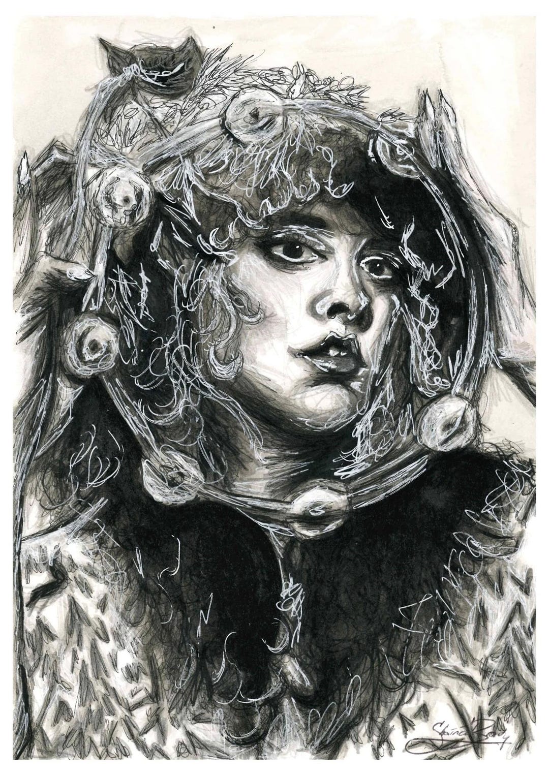 Stevie Nicks Indian Ink Print - Fleetwood Mac Art - Bella Donna 1981 ...