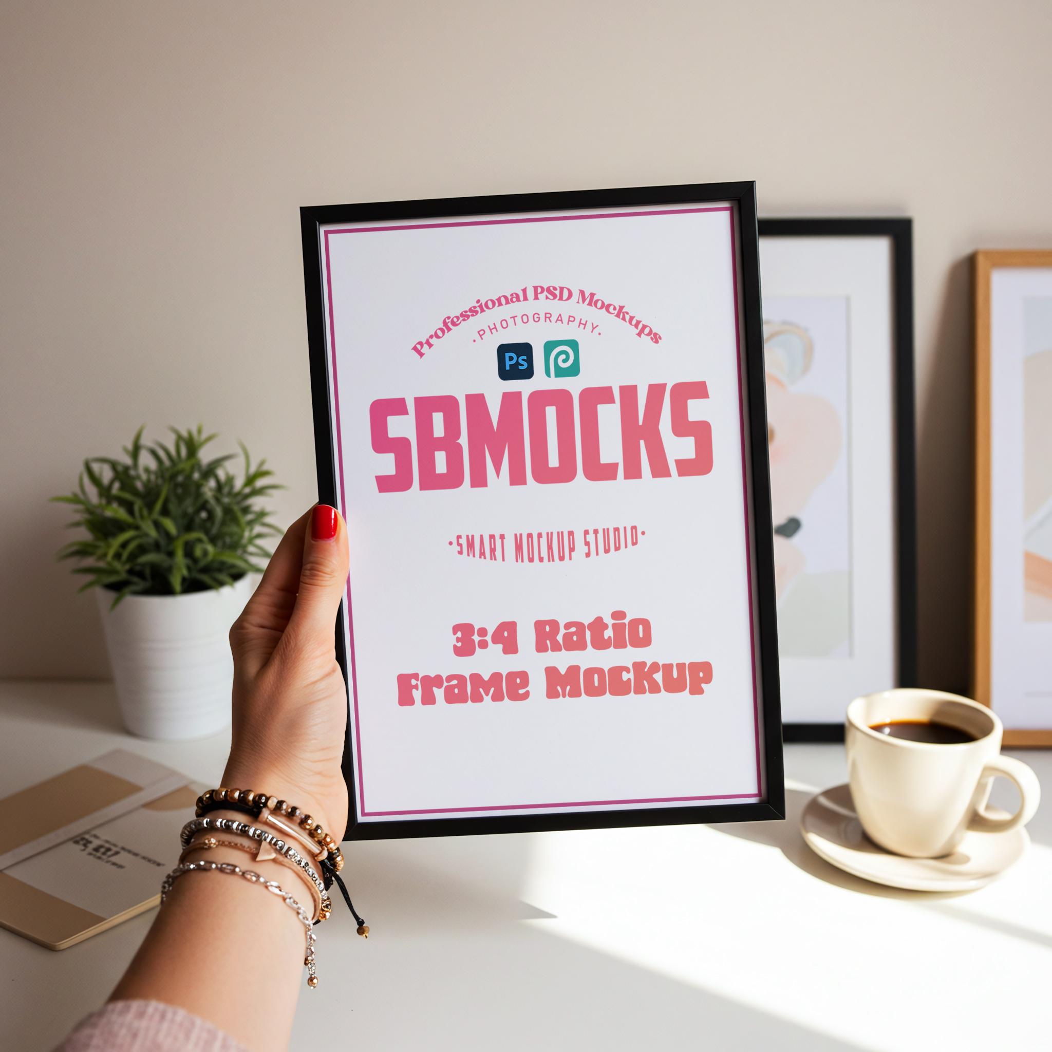 Vertical Frame Mockup 3x4 Ratio, Hand Holding Poster Mockup, Lifestyle ...