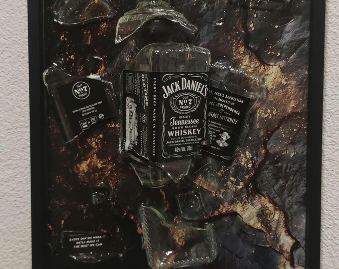 Broken Bottle Art Jack Daniels - Etsy