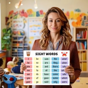Educational Poster for Sight Words, Sight Words Poster, Dolch Sight ...
