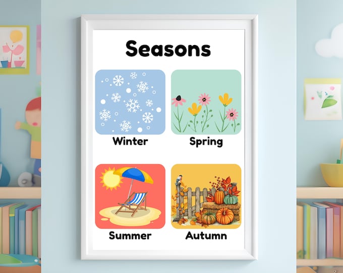 Four Seasons With Month Digital Download, Kindergarten Seasons and ...