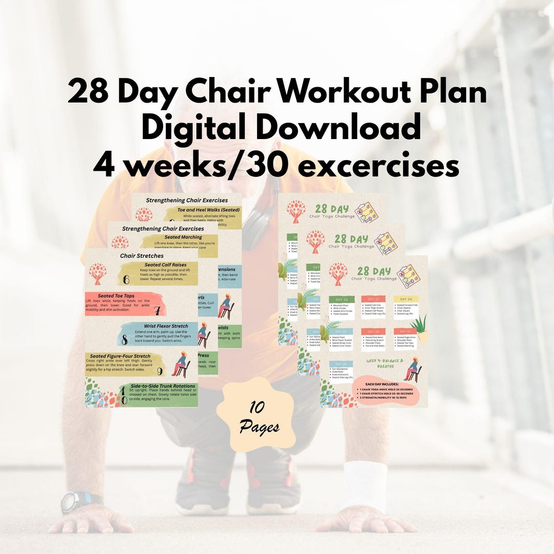 Chair Yoga for Seniors: 28-day Seated Exercise Plan (PDF Download) . - Etsy