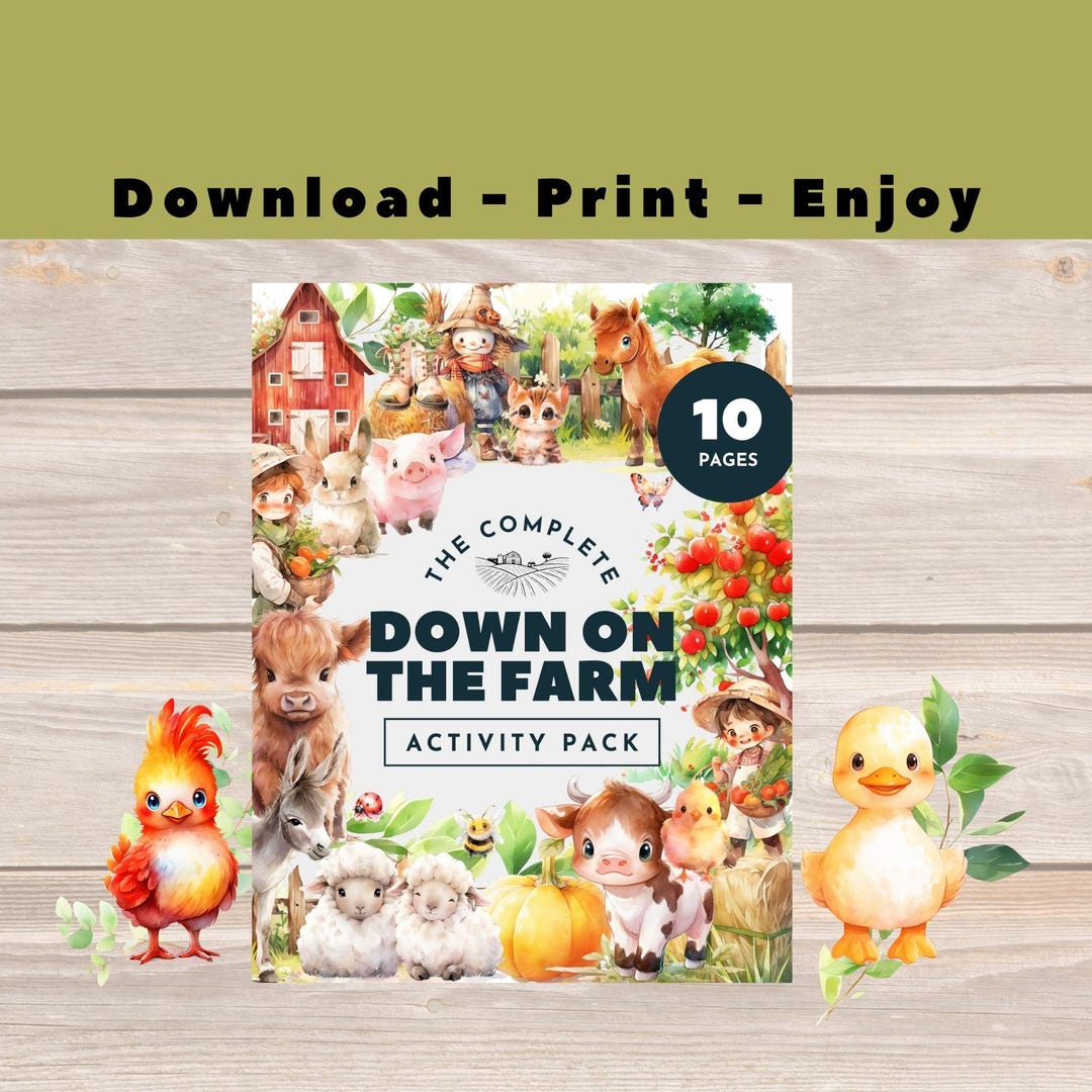 Farm Activity Pack for Kids: Printable Learning Games (digital Download ...