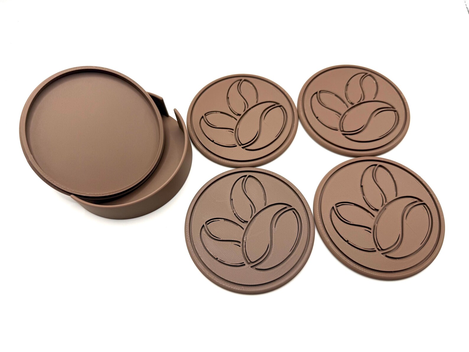 Coffee Coaster Set STL File, 3D Printable Coaster With Storage Box ...